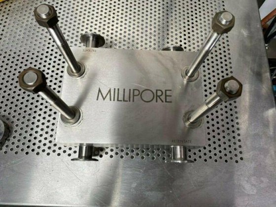 Millipore TFF Skid w/ Waukesha 030 Pump & 80L Jacketed Vessel w ...