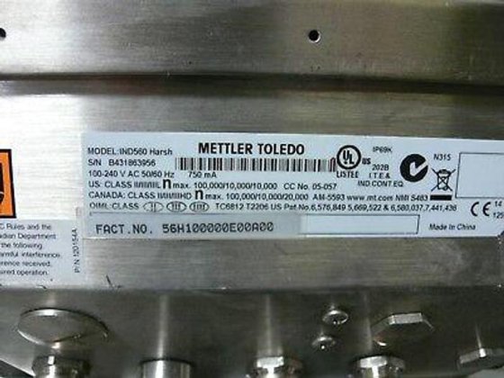 Mettler Toledo IND560 Harsh 500lb Scale Terminal w/ 30" x 38" Platform ...