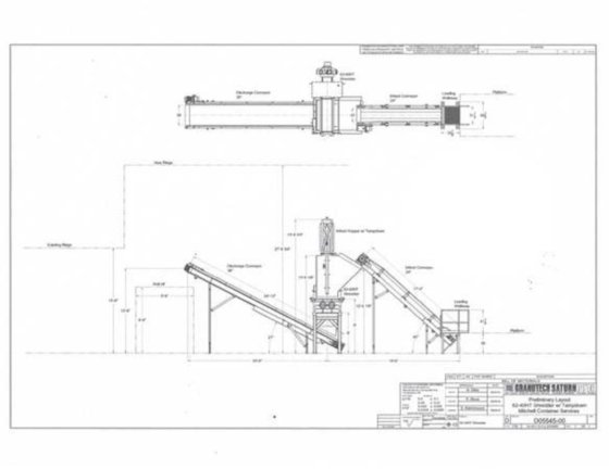 200 HP Granutech Dual Shaft Shredder/Vertical Ram/Compactor/Receiver ...