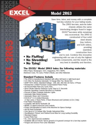 Excel 2R63 Two Ram Baler/Feed Conveyor in United States