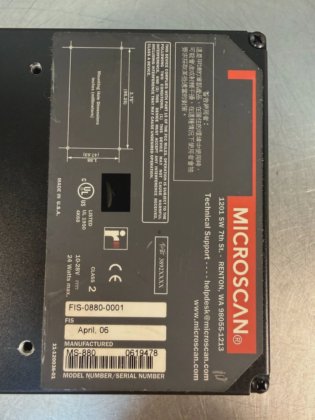 Microscan FIS-0880-0001 Fixed Mount Barcode Scanner MS-880 (3.1.2) in ...