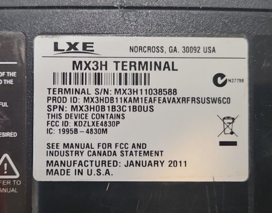 LXE MX3Plus Mobile Computer MX3H Terminal Broken screen (BIN533) in ...