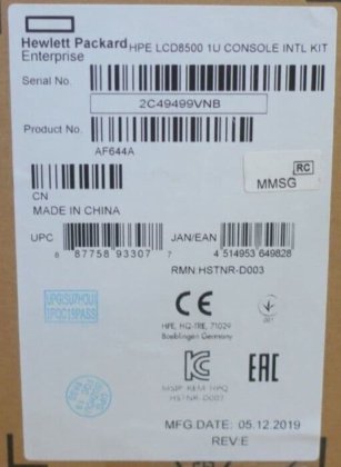 New HP HPE LCD8500 18.5" WXGA TFT LCD 75Hz 1U INTL Rackmount Console ...