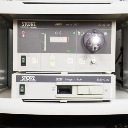KARL STORZ LAPAROSCOPIC SURGERY COLUMN WITH 2 STORZ FLAT SCREEN ...