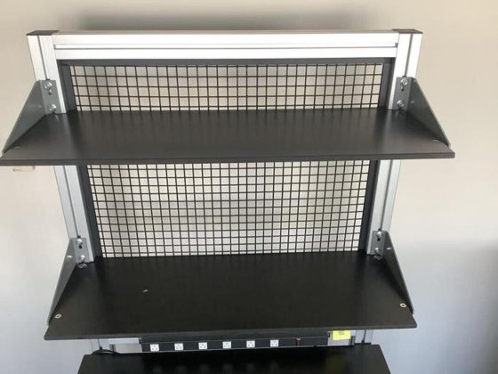 42x40x76” Rolling Lab Table w/ Reagent Shelves & Storage Drawers in ...