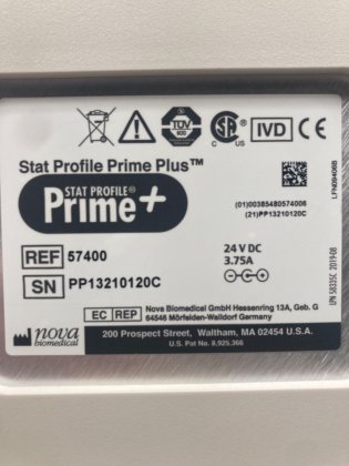 Nova Biomedical Stat Profile Prime Plus Blood Gas Analyzer 57400 in ...