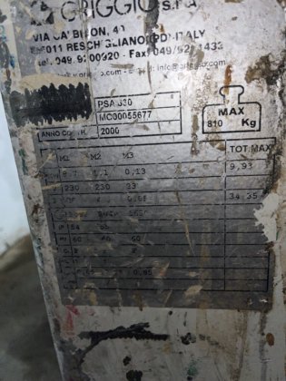 2000 Griggio PSA 630 Planer in Vancouver, British Columbia, Canada