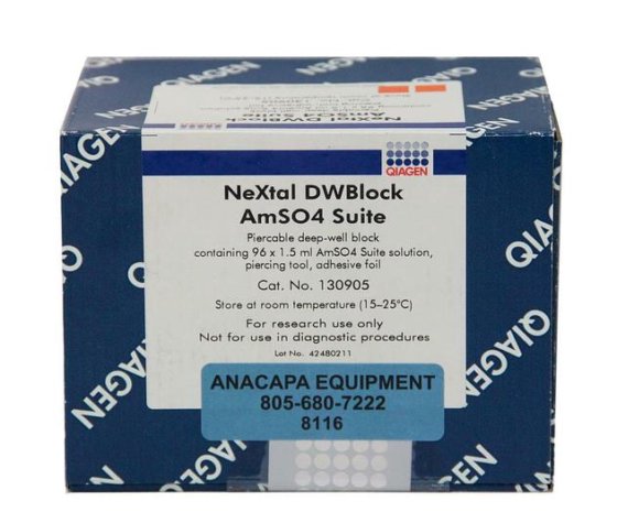 Qiagen 130905 NeXtal DWBlock AMSO4 Suite Pierceable Deep-Well Block New ...