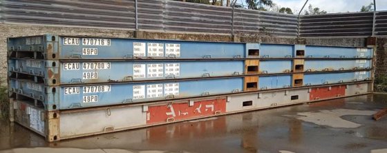 40' Flat rack container in Aveiro, Portugal