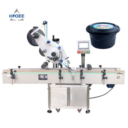 Higee automatic labeling machine corporation flat surface container ...