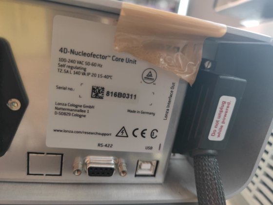 2021 Lonza 4D-Nucleofector Core Unit with X Unit in Mannheim, Germany