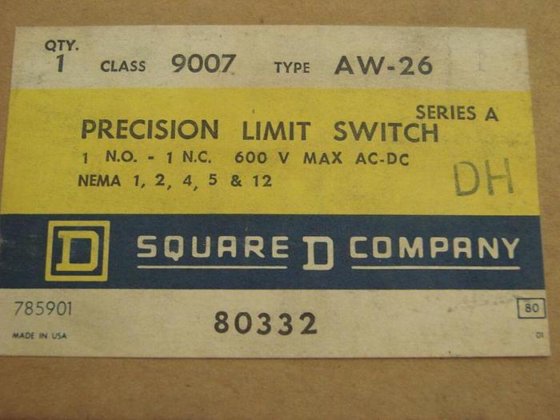 SQUARE D Limit Switch 9007AW26 #12429 in Warehouse