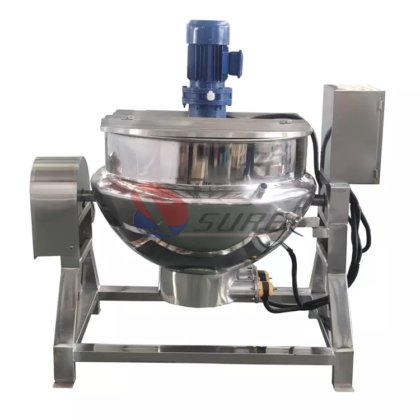 Gas heating vacuum 200 liter double sugar jacked cooking pot jacketed ...