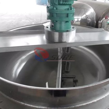 Gas heating vacuum 200 liter double sugar jacked cooking pot jacketed ...