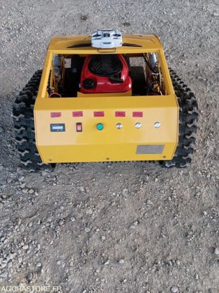 Remote-controlled brush cutter in Montreuil, Île-de-France, France