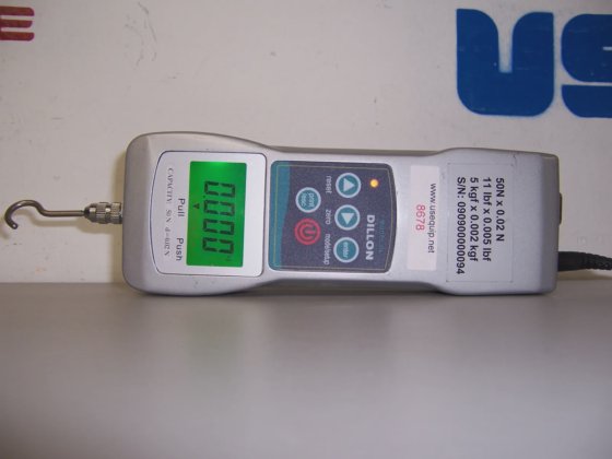 8678 DILLON GL PUSH/PULL LOAD CELL W/ HOOK & AC ADAPTER .005 - 11 LBS ...
