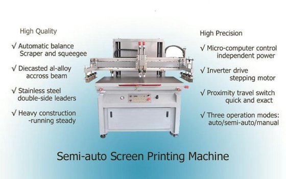 Flatbed Semi-auto Screen Printers With Vacuum Table For Sheet