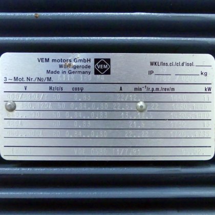 VEM motors Three-phase motor K11R 160 M4 K11R 160 M4 in Rosenfeld, Germany
