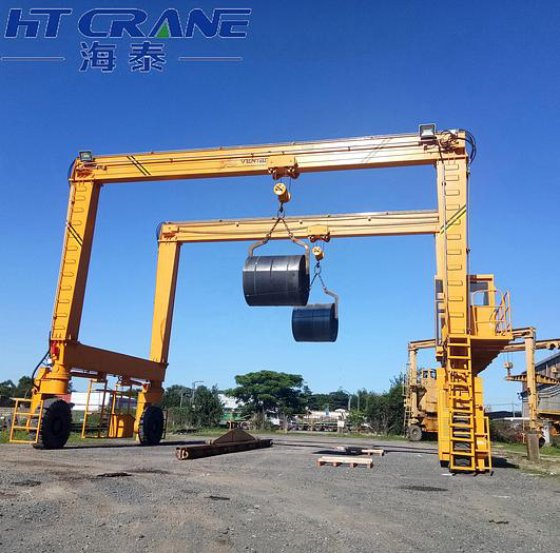 100 ton mobile bridge container straddle carrier 45t rubber tyred ...