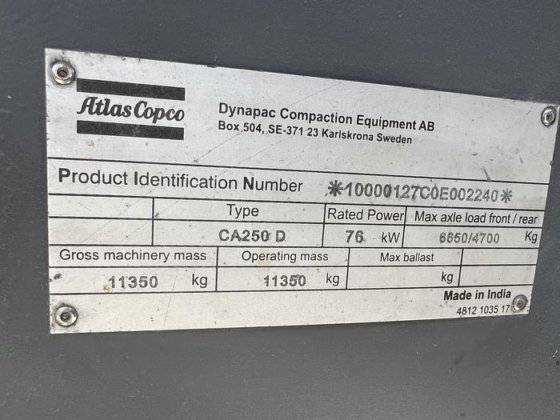 Dynapac CA250D Single drum vibratory rollers in Dubai, United Arab Emirates