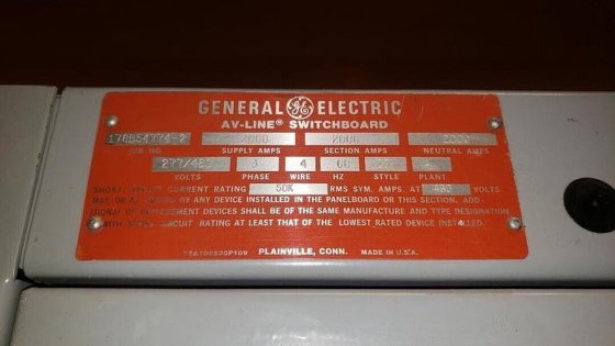 2000A GE AV Line Switchboard 277/480 Meters & 12 Switches in ...