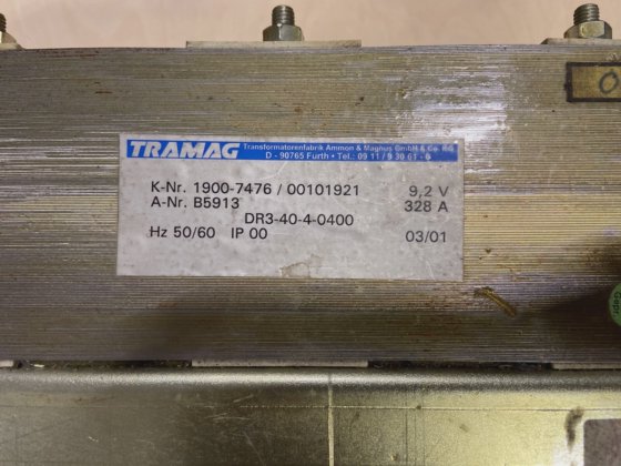 Transformer Tramag DR3-40-4-0400 9.2V , 328A in Bialogard, West ...
