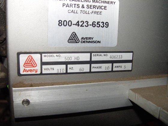 Avery Model #500-HD Label Printer & Applicator on Adjustable Stand in ...