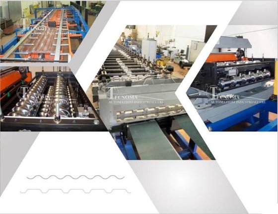 Roll forming line for roofing profiles in Pieve di Soligo, Veneto, Italy