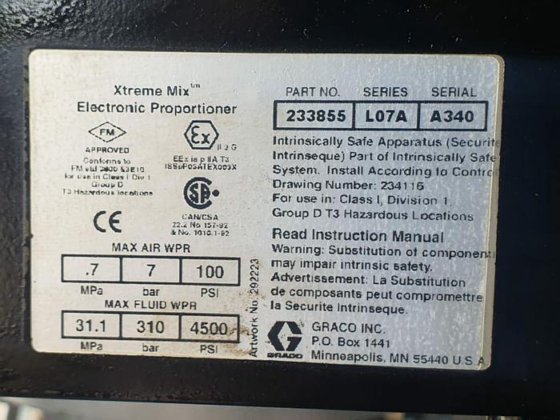 Graco Plural Component 233855 Xtreme Mix Variable Ratio in India
