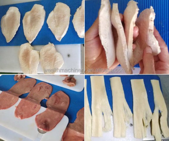 Automatic Fresh Chicken breast Fillet Slices Horizontal slicer for meat ...