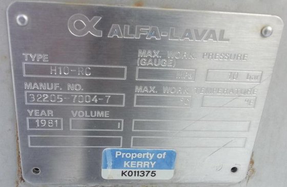 ALFA LAVAL PLATE HEAT EXCHANGER FRAME in Colorado, USA