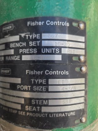 Fisher Controls Type 667 Size 45 pneumatic Actuator W/Gate valve flange ...