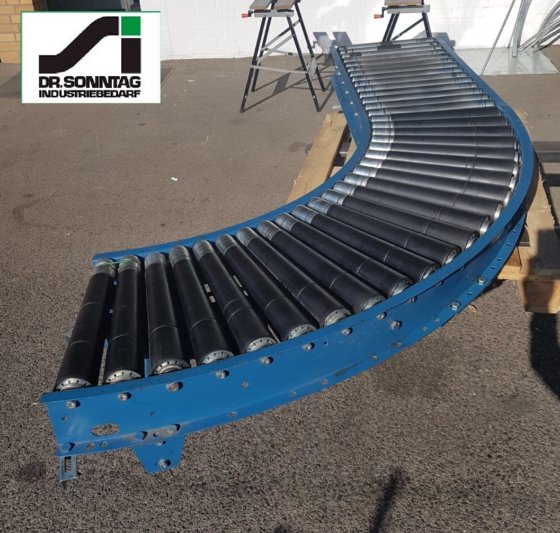 Dematic roller curve conveyor 90° left 500-440 IR765 + straight section ...