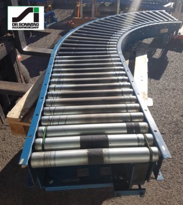 Dematic roller curve conveyor 90° left 500-440 IR765 + straight section ...