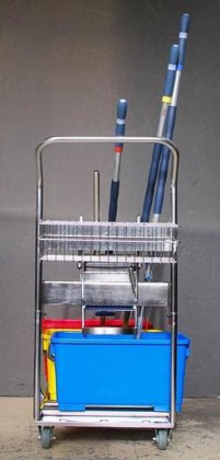 Micronova Cleanroom Mop Cart Triple Bucket Vileda Roll-O-Matic 6326 in ...