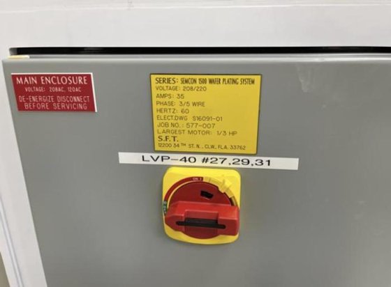 Technic / SFT Semcon 1500 Wafer Plating Wet Bench in United States