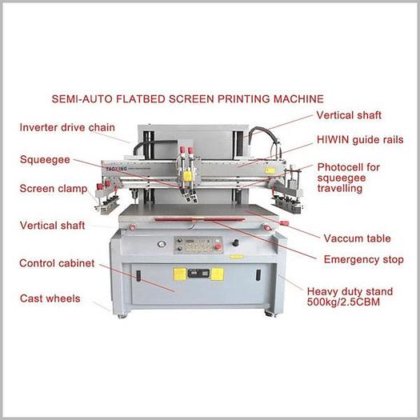 Flatbed Semi-auto Screen Printers With Vacuum Table For Sheet