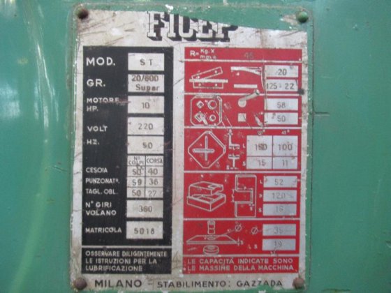 FICEP ST 20 SUPER Punching and shearing machine in Collegno, Italy