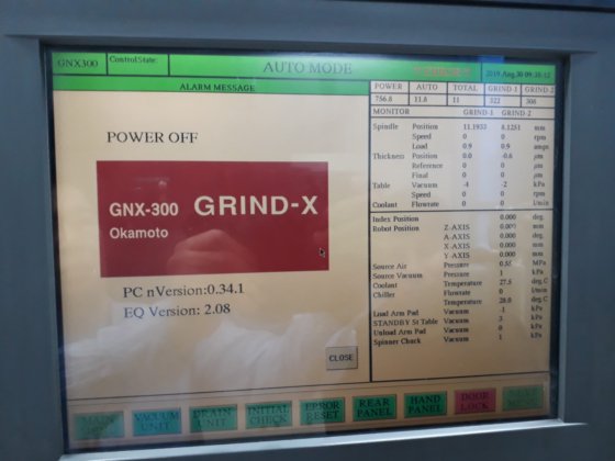 Okamoto GNX-300 Fully Automatic Wafer Back Grinder in Trim, Ireland
