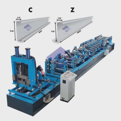 Customizable C Z Purlin Machine with Hydraulic Cutting & Inline ...