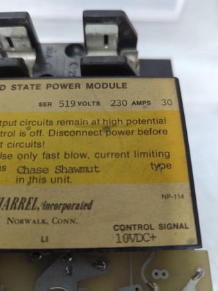 HARREL,PM-230L,SOLID STATE POWER MODULE SER 519 230V 30A PRE-OWNED in ...