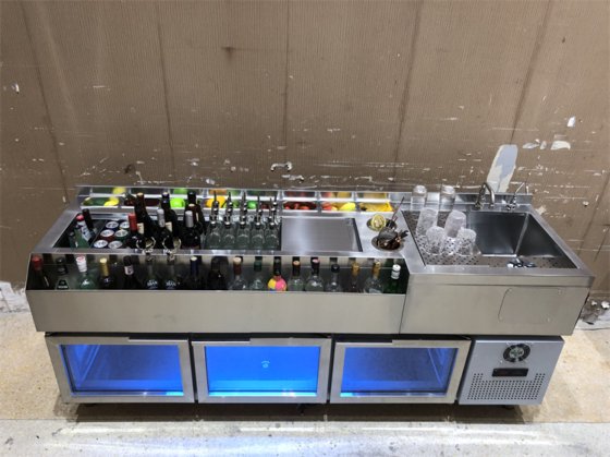 Mobile Work Station Cocktail Bar Station With Stainless Steel Cocktail ...