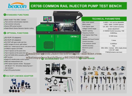 common rail injection pump test bench CR708 EUI EUP test function ...