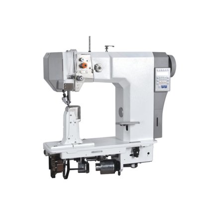 Automatic single needle post-bed direct drive roller feed sewing ...