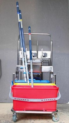 Micronova Cleanroom Mop Cart Triple Bucket Vileda Roll-O-Matic 6326 in ...