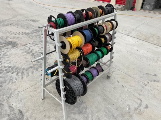Electrical Wire Spool Rack W/ (48) Wire Spools in Fort Calhoun, NE, USA