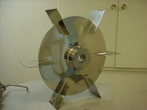 25.75 inch diameter 6 blade SS disk turbine impeller for a 2 inch shaft ...
