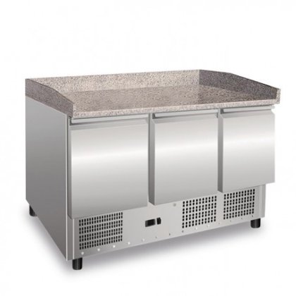 Static salad bar counter with stirrer - 249 Liters - 3 Doors - Granite ...