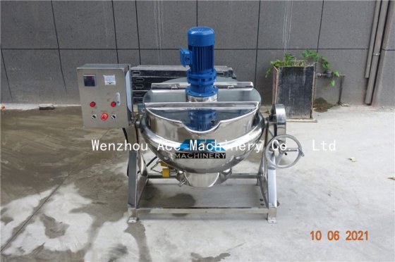 Industrial Tilting Double Jacketed Kettle With Wall Scraper Mixer ...
