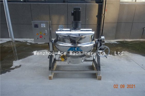 Industrial Tilting Double Jacketed Kettle With Wall Scraper Mixer ...